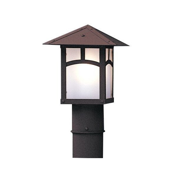 Arroyo Craftsman 7 Evergreen Post Mount With Sycamore Filigree Slate Gold White Iridescent